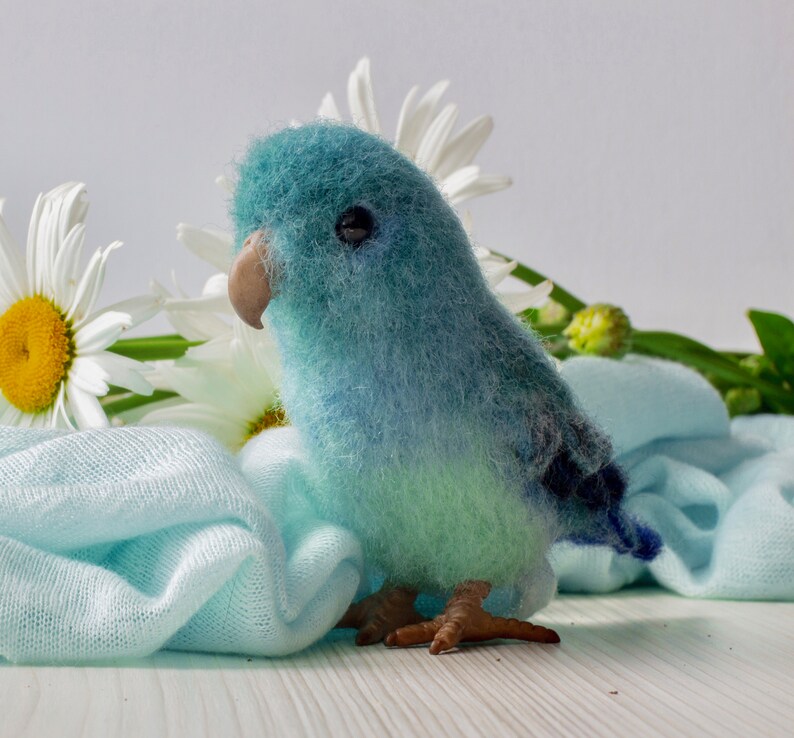 Needle Felted Parrot Felted Bird Felt Parrot Sculpture Green - Etsy