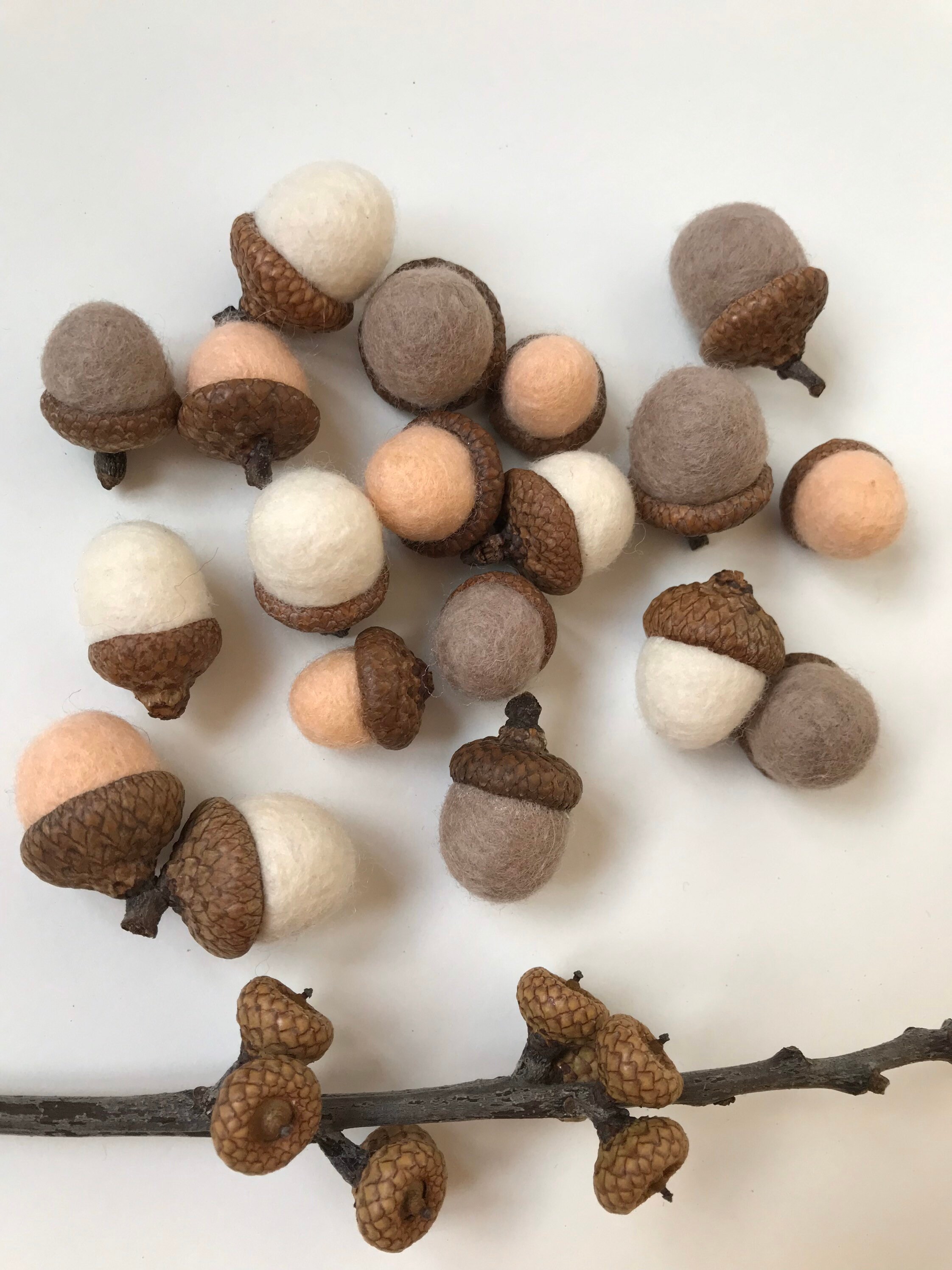 Felted acorns Thanksgiving decor Wool felt acorns Fall decor | Etsy