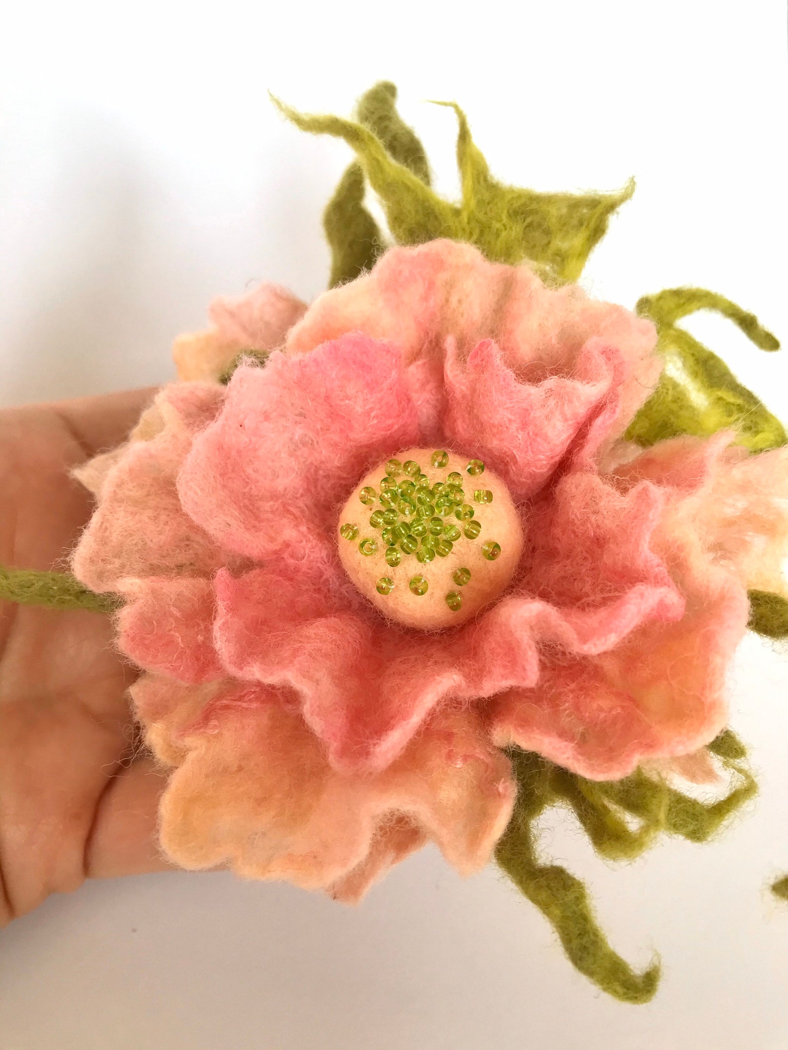 Flower brooch Wool felt brooch Felted flower brooch Gift for | Etsy