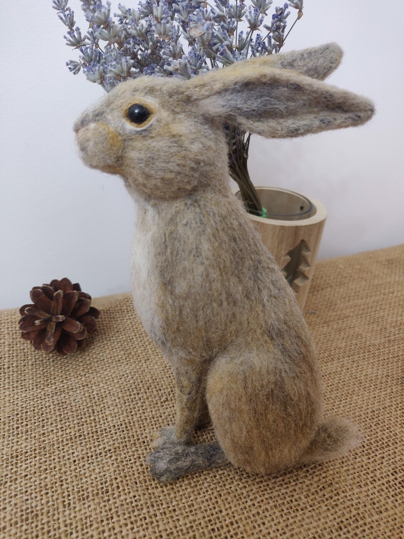 Set of two felted rabbits Felted animals Needle felted hares | Etsy