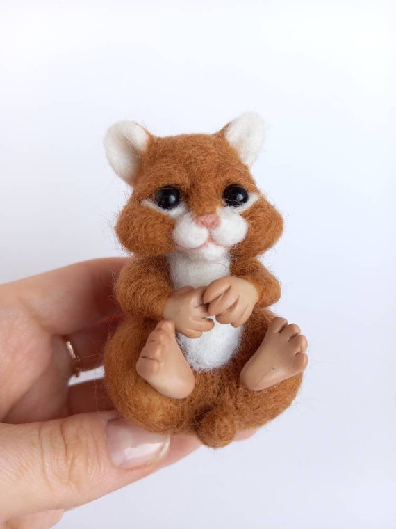 Needle Felted Hamster Felted Animal Felt Hamster Needle Felt | Etsy