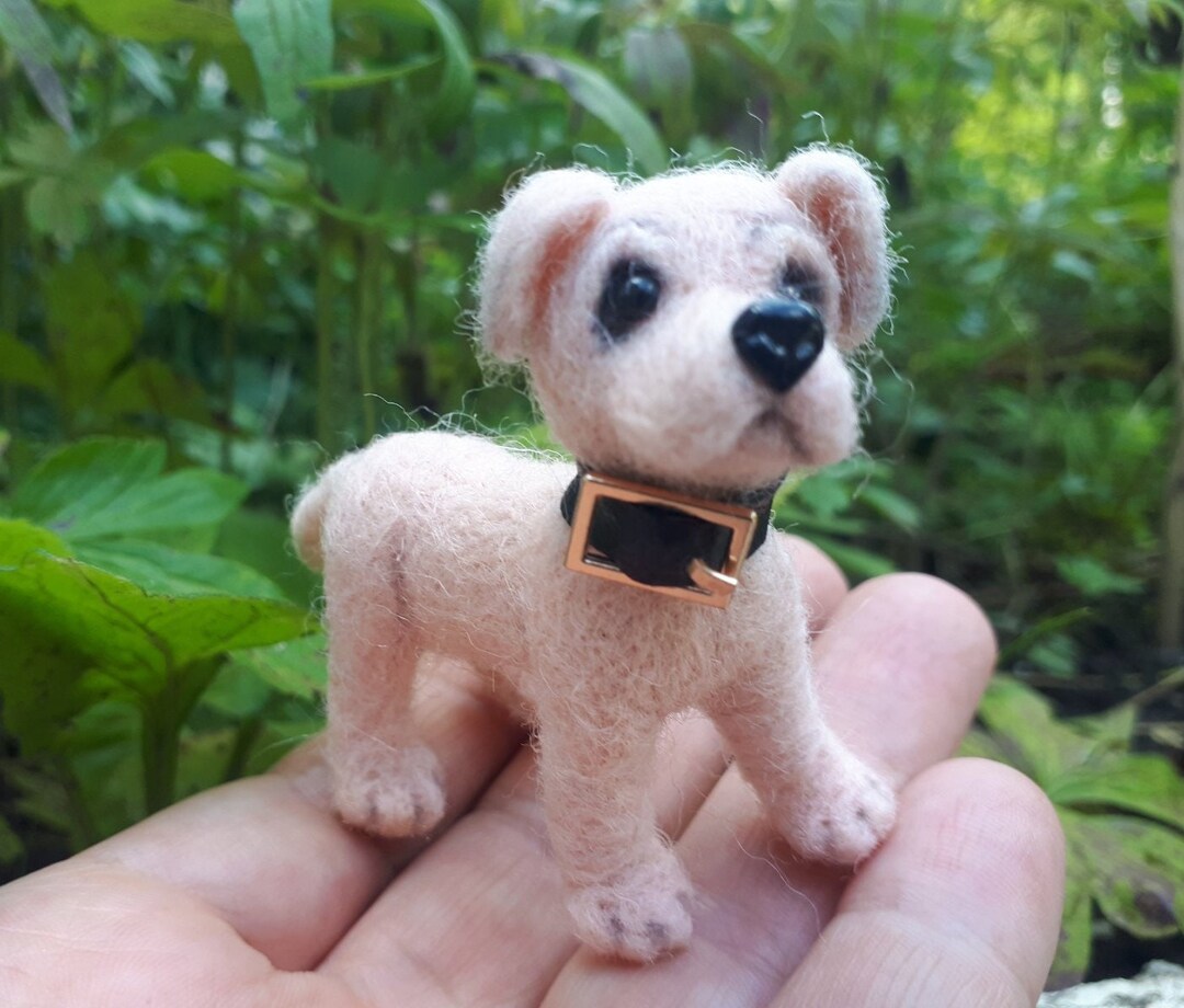 Felted Dog Miniature Toy for Dollhouse Needle Felted Puppy Felt Mini ...