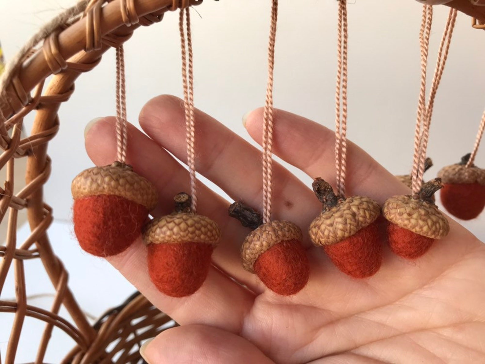 Felted acorn ornaments Fall decors Wool felt acorns Felt | Etsy