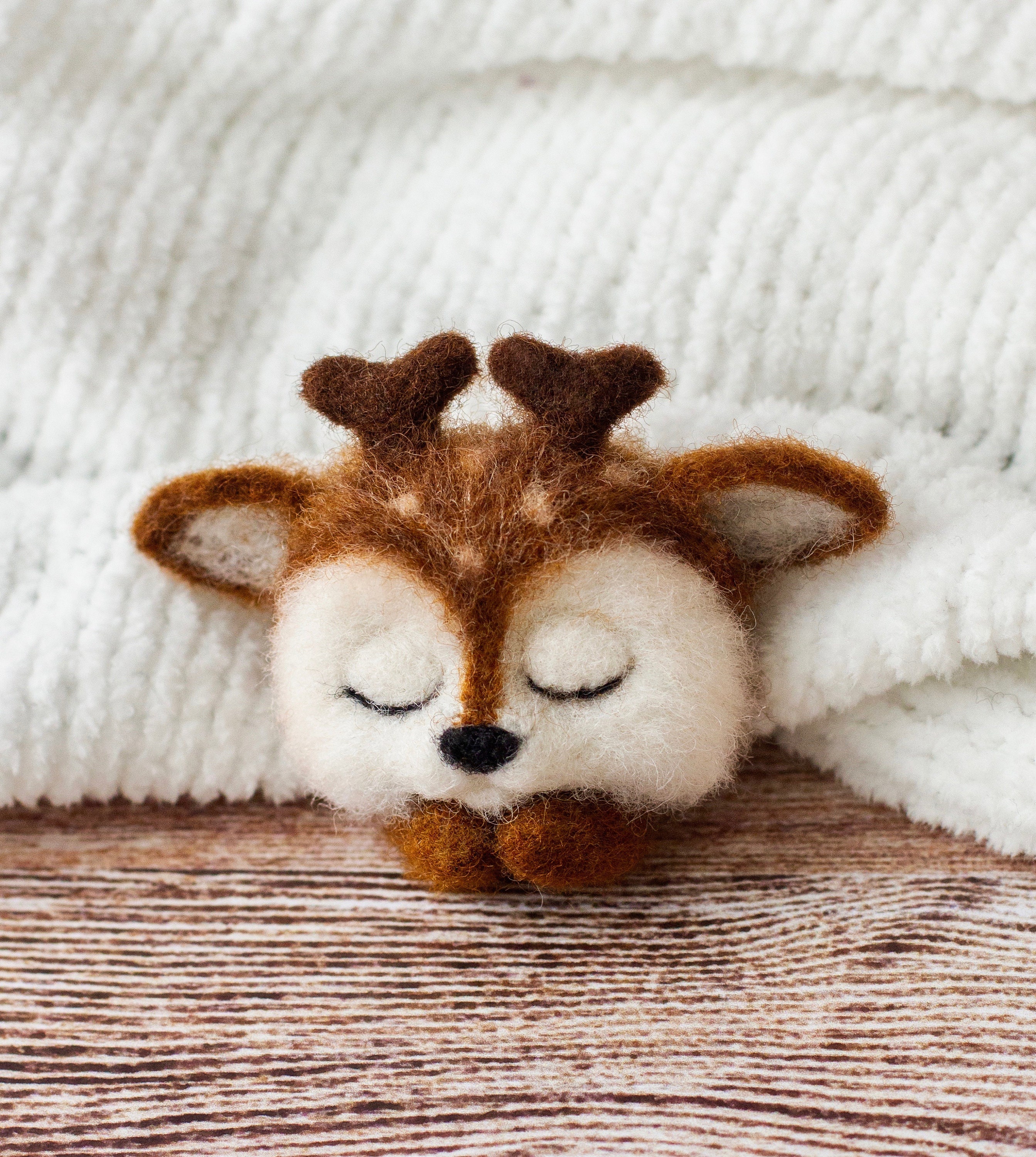 Needle Felt Deer Brooch Felted Animal Needle Felted Roe Deer | Etsy