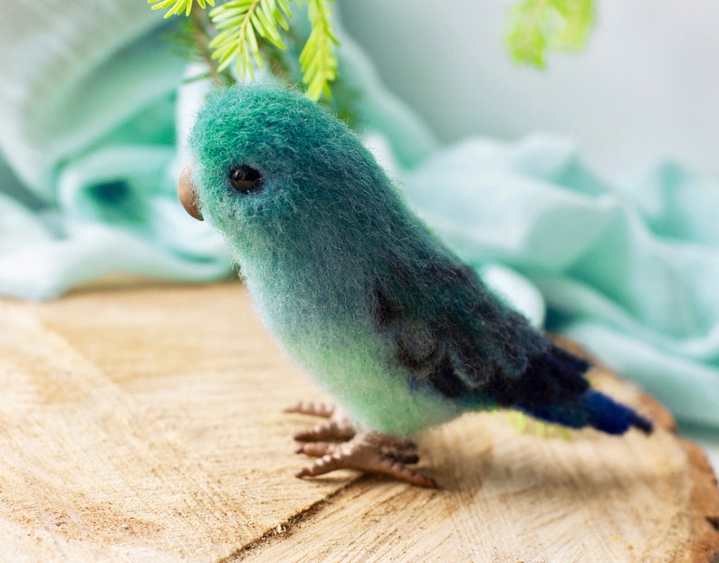 Needle Felted Parrot Felted Bird Felt Parrot Sculpture Green - Etsy