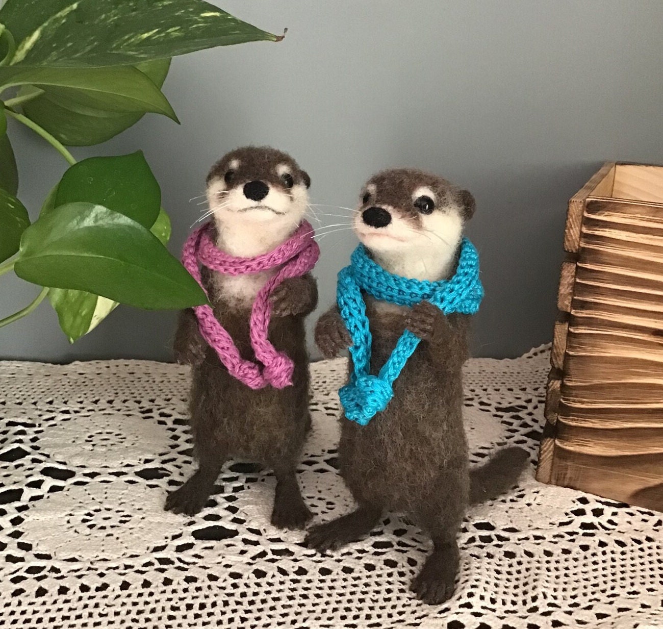 Needle Felted Otter: Handmade Otter Figurine, Animal Lover Gift - Etsy
