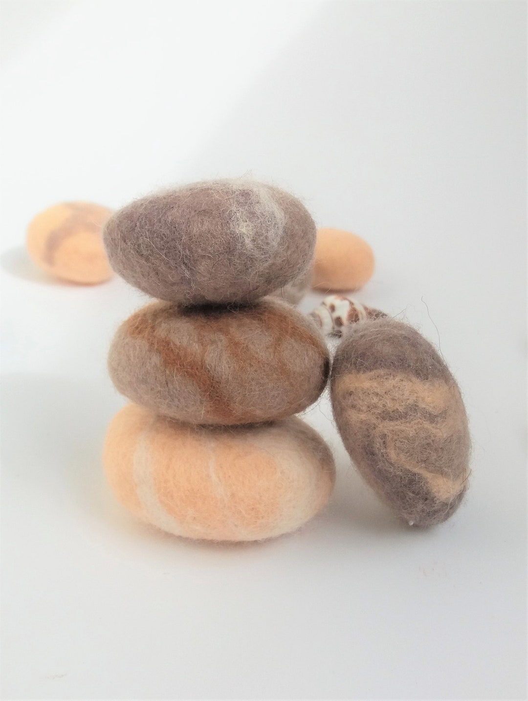 Felted Pebbles, Wool Stones, Felted Stones, Wool Felted Stone, Felt ...