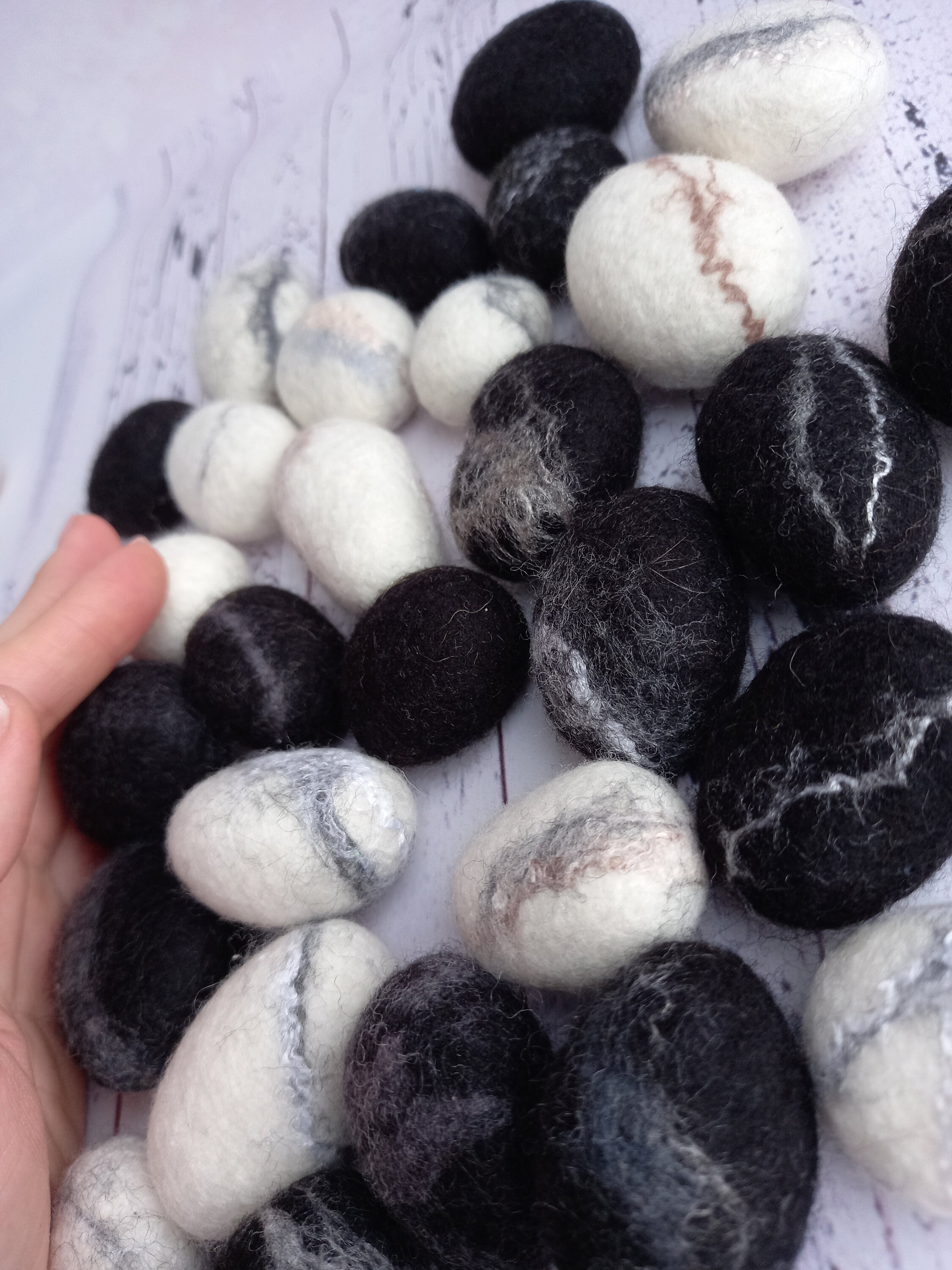 Felted pebbles Wool stones Felted stones Wool felted stone | Etsy