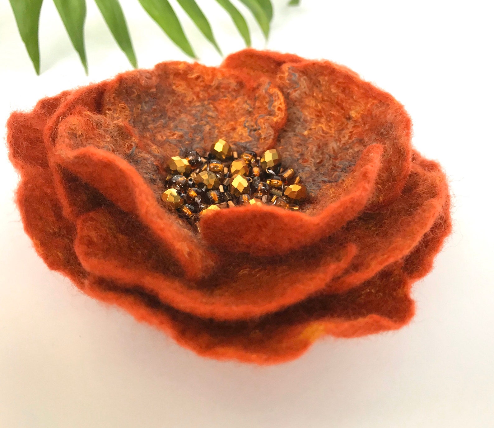 Flower Brooch Red Brooch Wool Felt Brooch Felted Flower Brooch - Etsy
