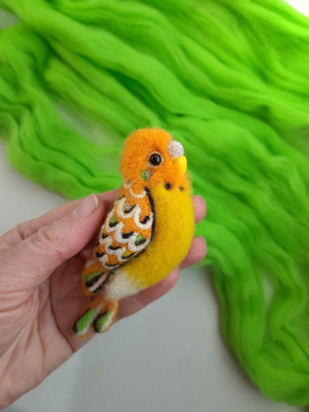 Felted Brooch Needle Felted Parrot Felted Bird Felt Brooch Parrot ...