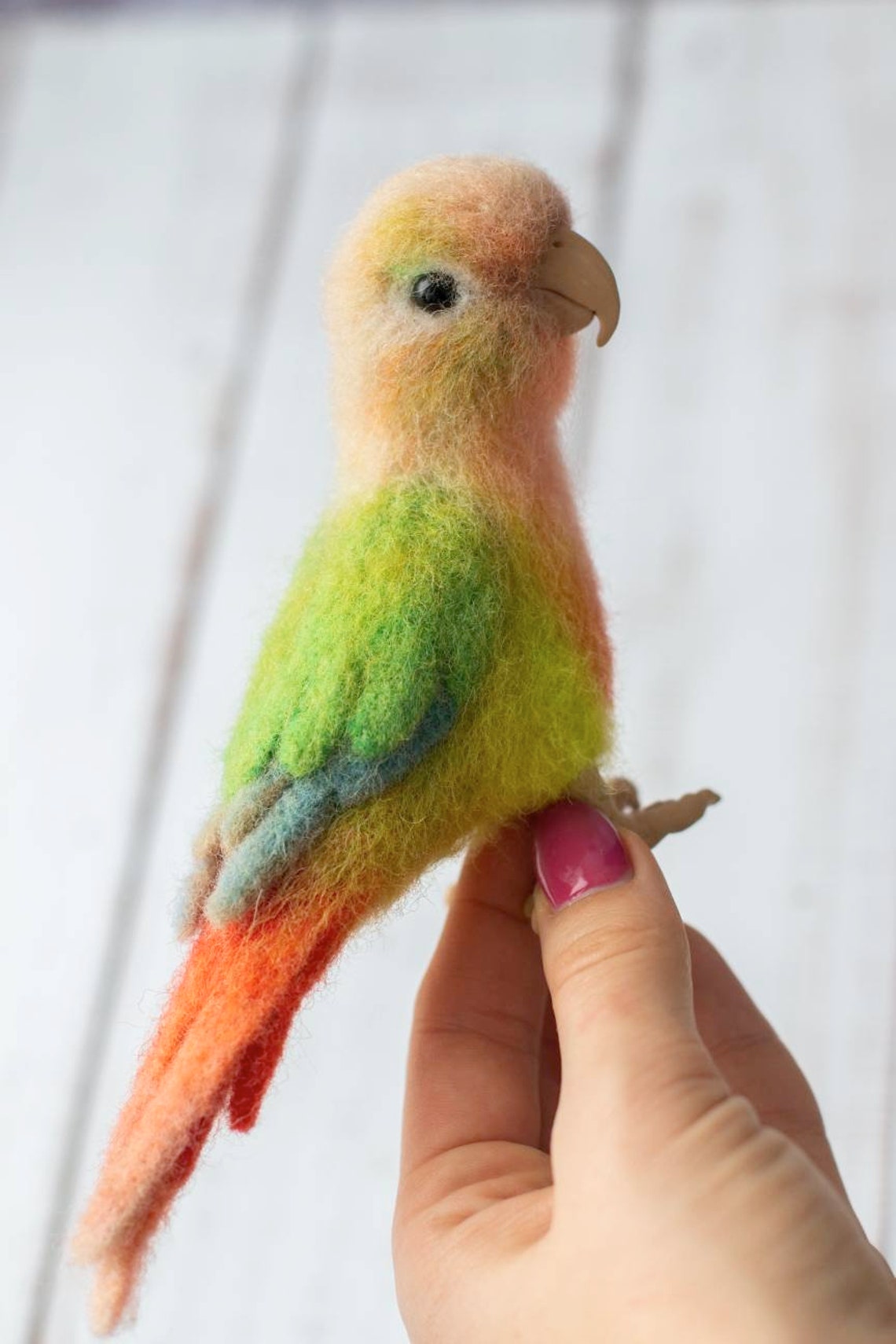 Personalized parrot portrait Felted bird Pet portrait Felted | Etsy