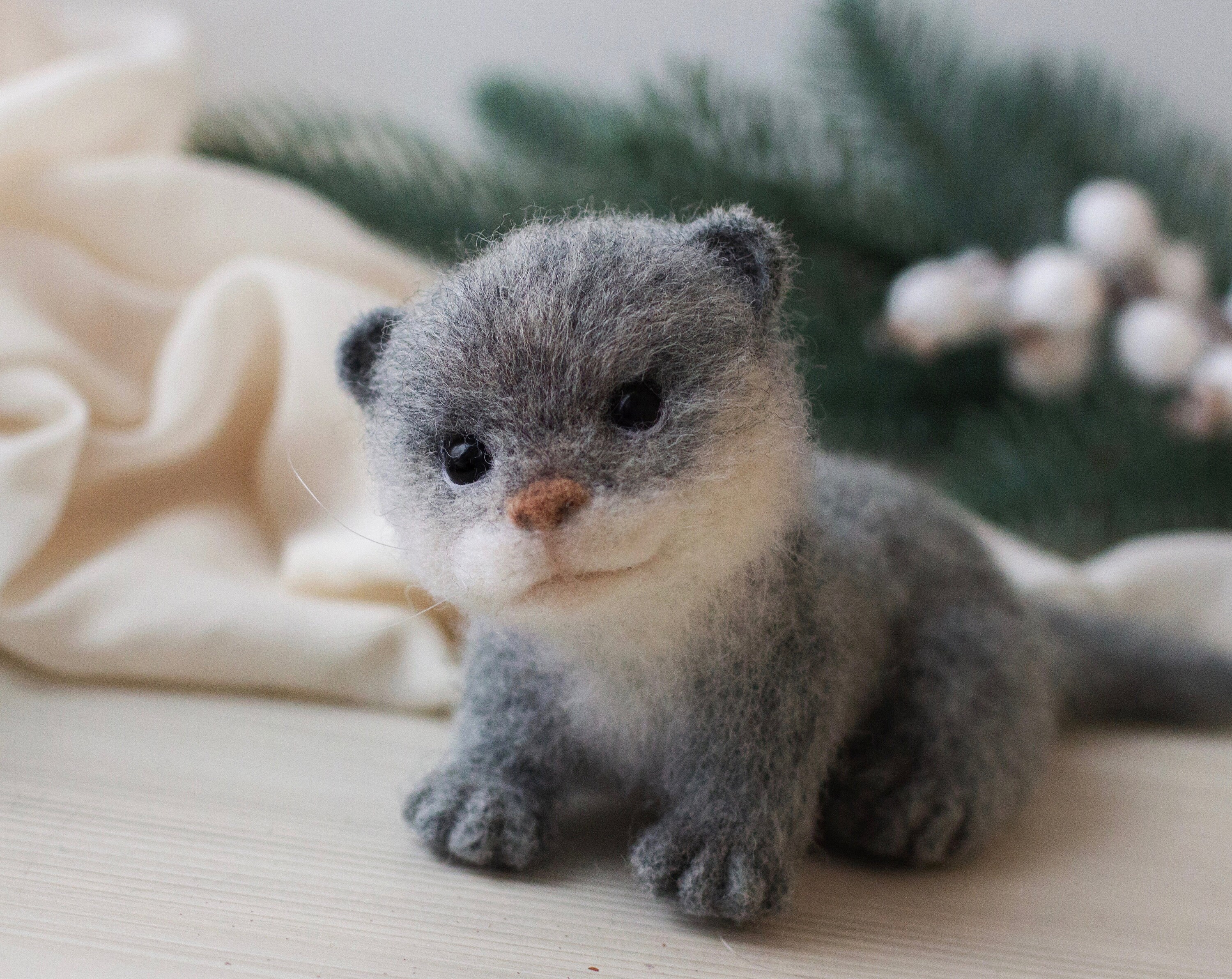 Felted otter Needle felted animal Wool felt otter Needle | Etsy