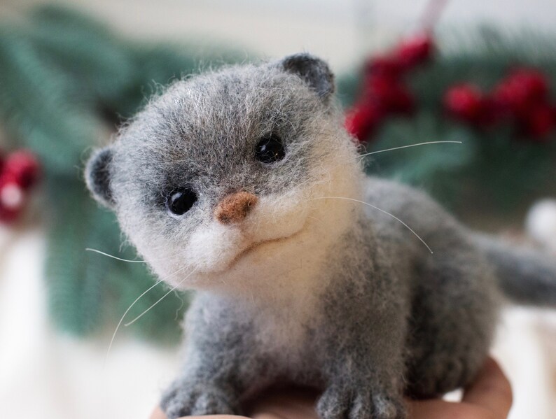 Felted Otter Needle Felted Animal Wool Felt Otter Needle - Etsy