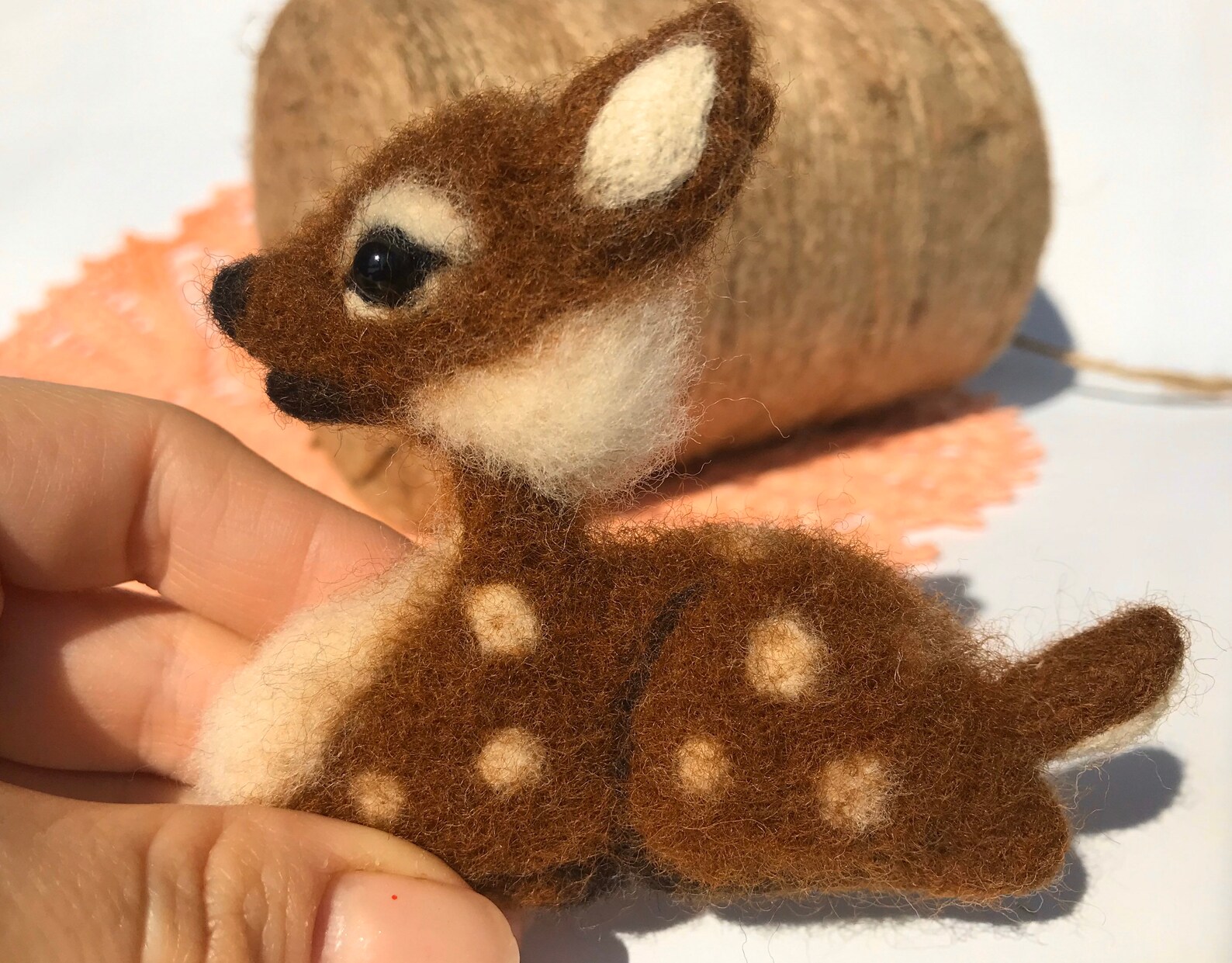 Needle Felt Little Deer Felted Animal Needle Felted Roe Deer | Etsy