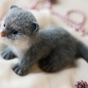 Felted Otter Needle Felted Animal Wool Felt Otter Needle Felted Animal ...
