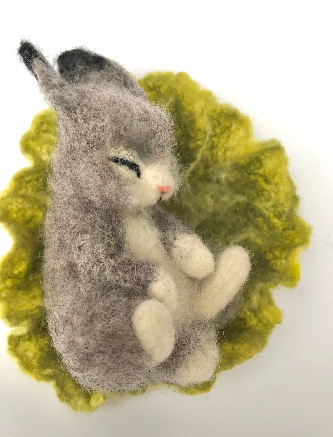 Felted Sleeping Bunny Needle Felted Hare Felt Rabbit With a - Etsy