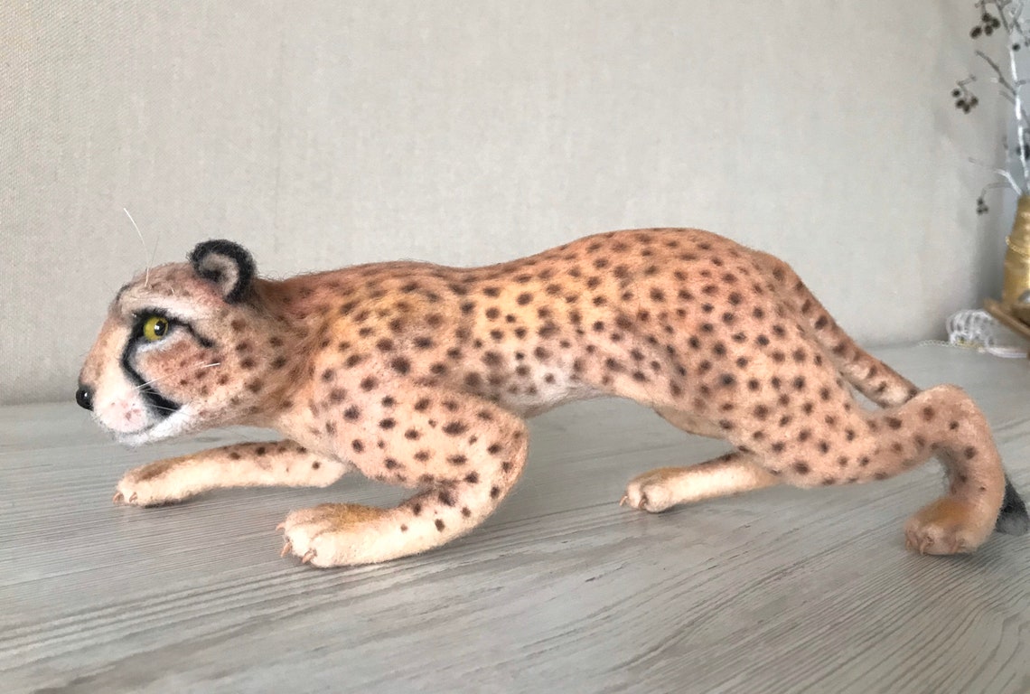 Needle Felted Cheetah Needle Felted Animal Cheetah Gift Animal | Etsy