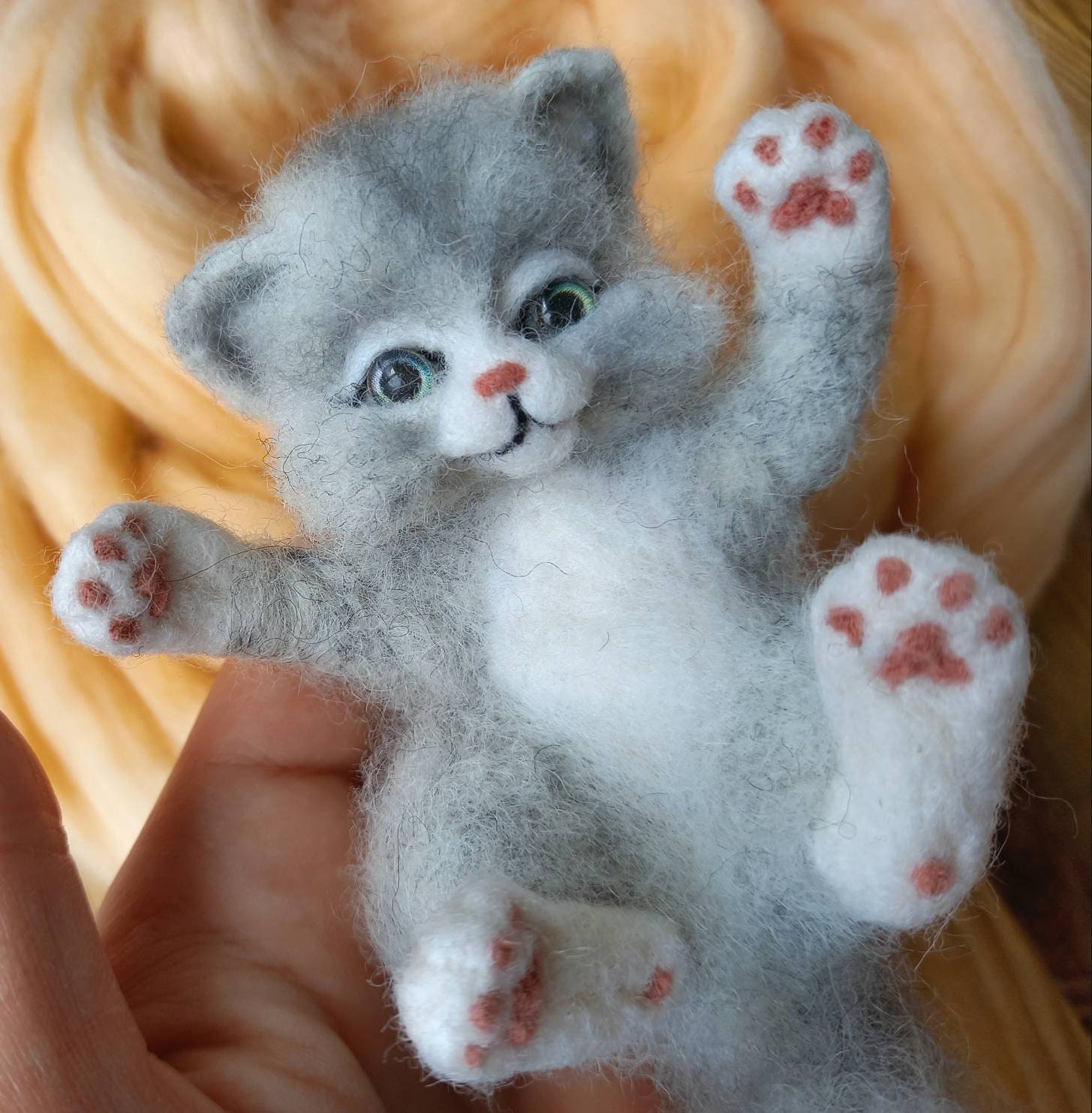 Felted Animals Needle Felted Cat Felt Cat Neddle Felted Kitten - Etsy