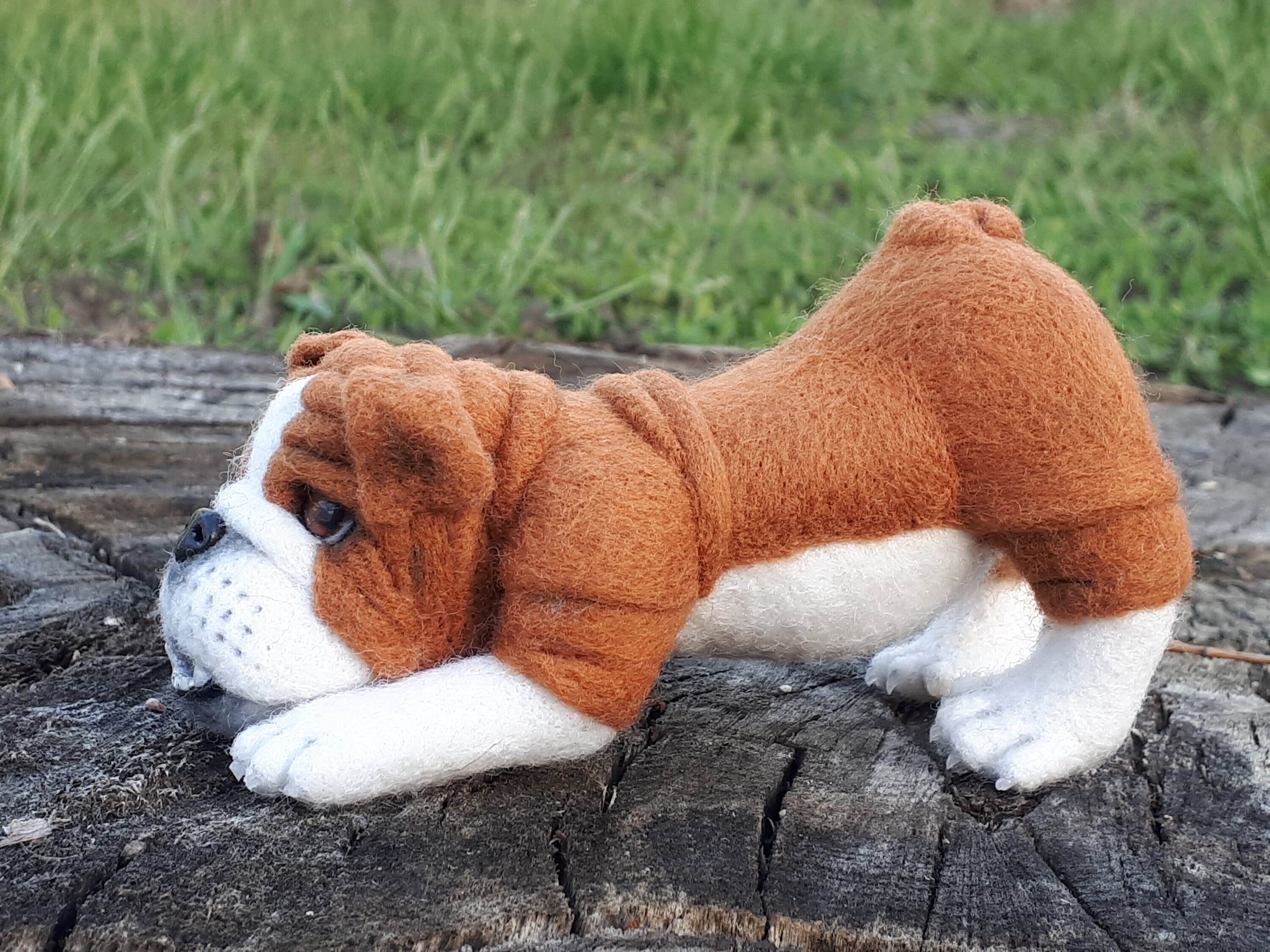 Felted Dog Needle Felted Bulldog Needle Felted Animal Pet Loss - Etsy
