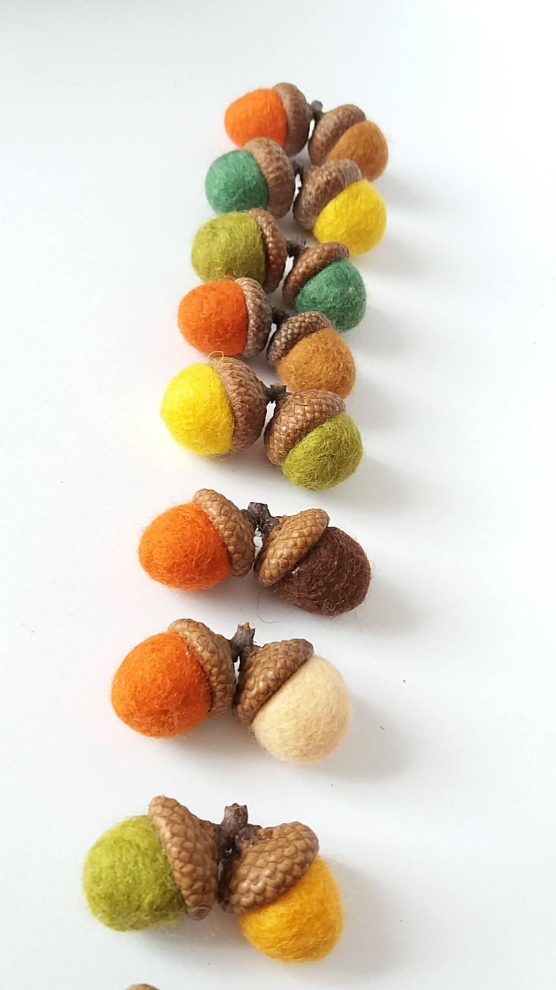 Felt Acorns Wool Felted Acorns Autumn Colors Twins Acorns - Etsy