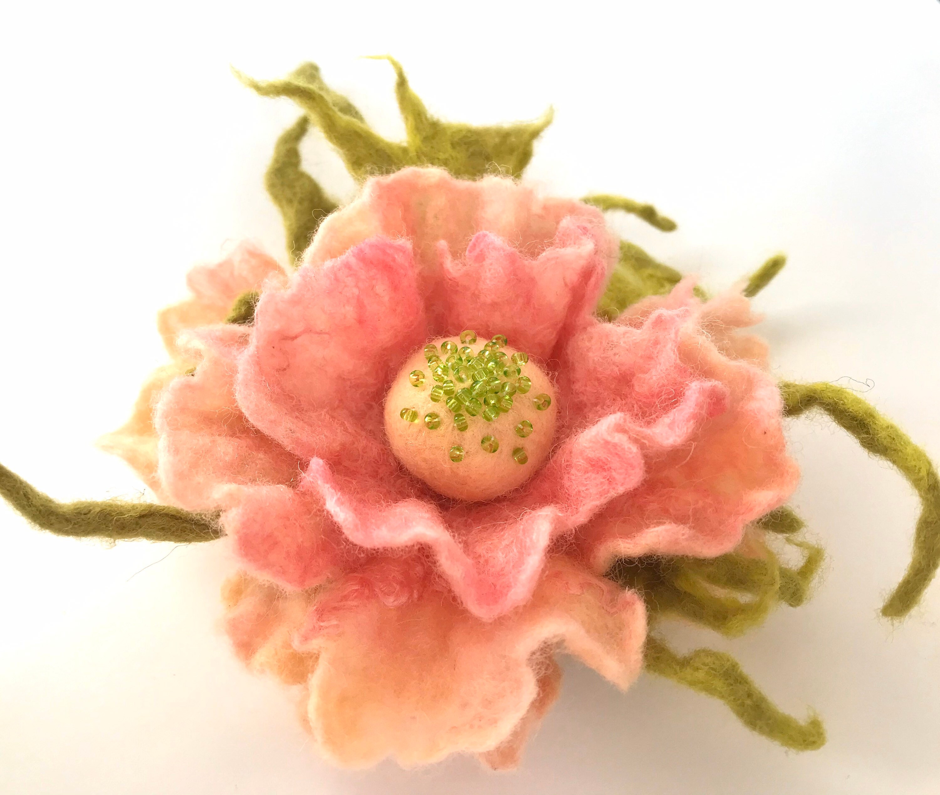 Flower brooch Wool felt brooch Felted flower brooch Gift for | Etsy