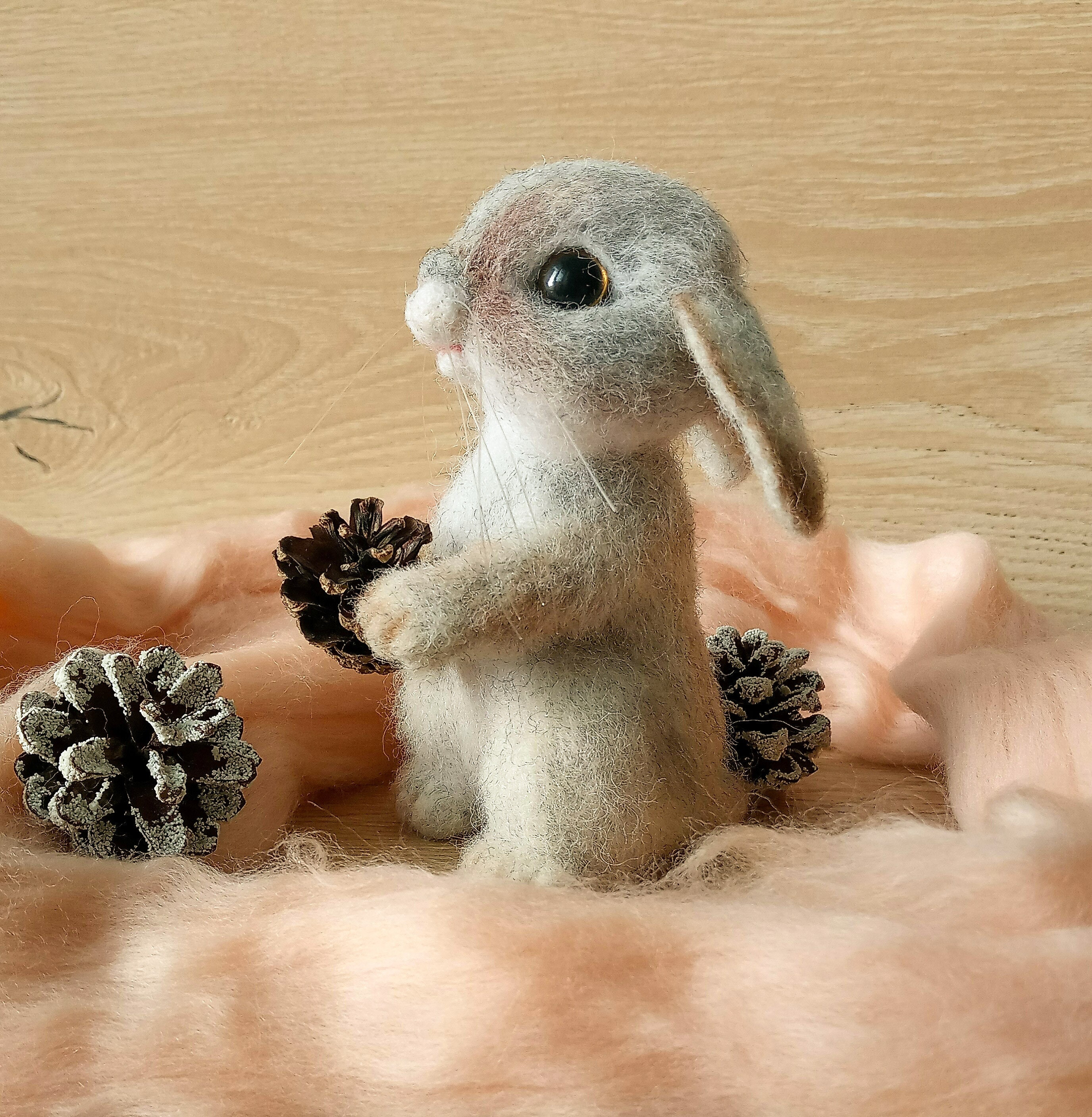Felted Animals Needle Felted Bunny Felt Rabbit Hare Felted - Etsy