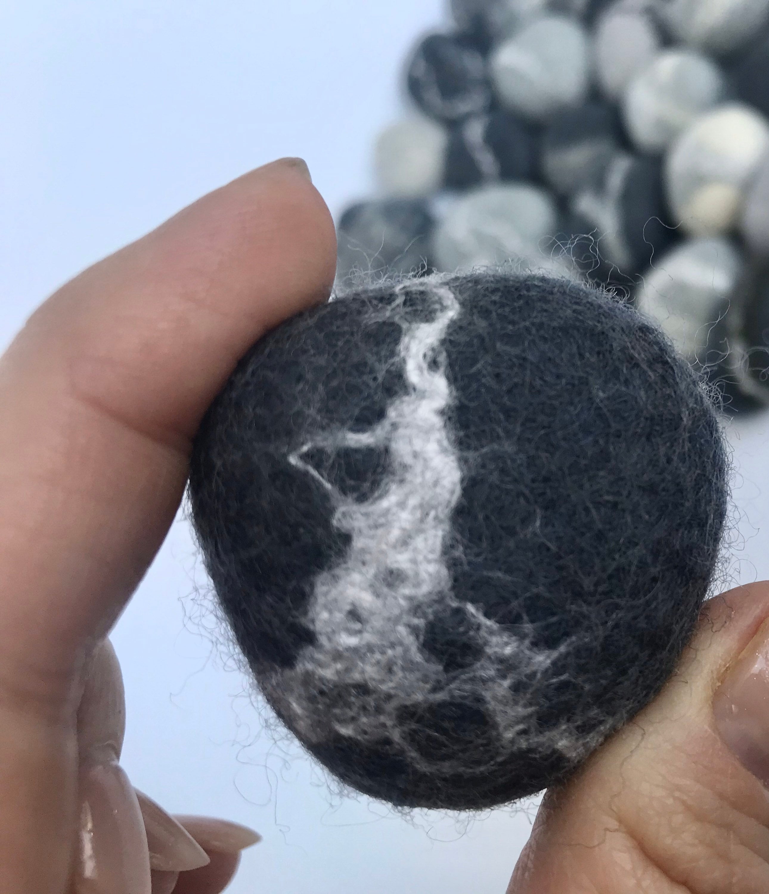 Felted pebbles Wool stones Felted stones Wool felted stone | Etsy