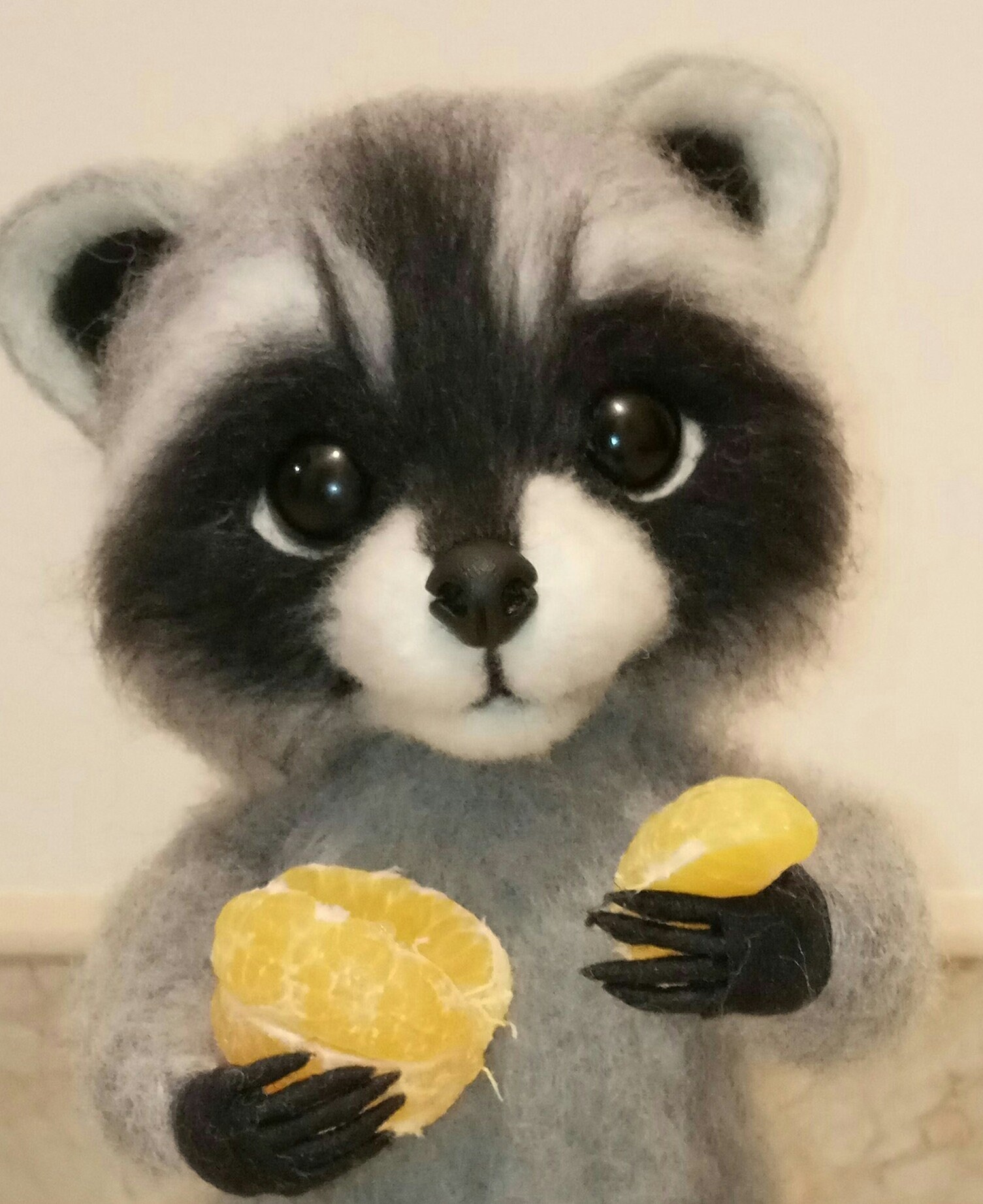 Felted Raccoon Needle Felted Animal Wool Felt Raccoon Animal - Etsy