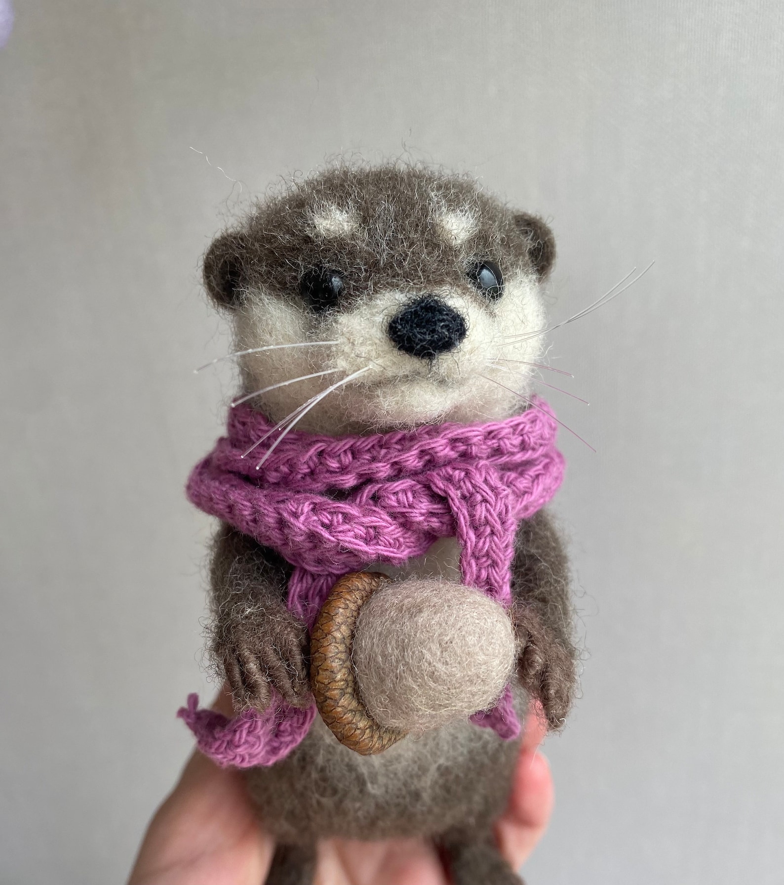 Needle Felted Otter: Handmade Otter Figurine, Animal Lover Gift - Etsy