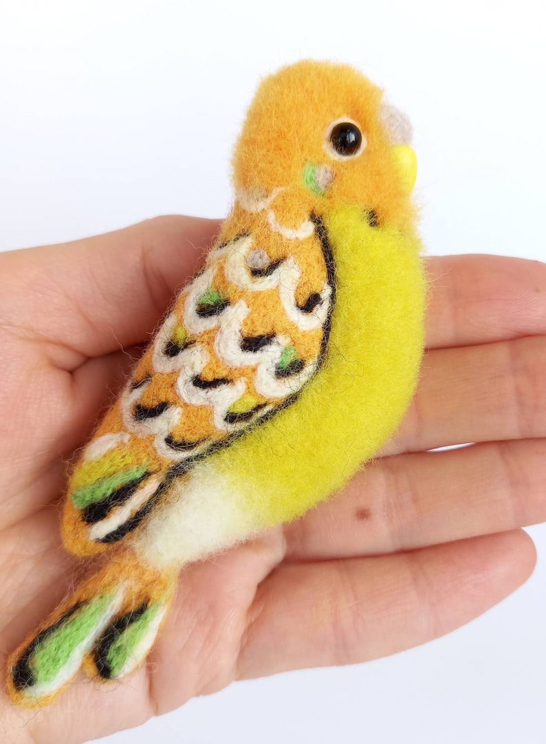 Felted Brooch Needle Felted Parrot Felted Bird Felt Brooch - Etsy