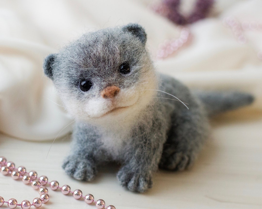 Felted Otter Needle Felted Animal Wool Felt Otter Needle Felted Animal ...