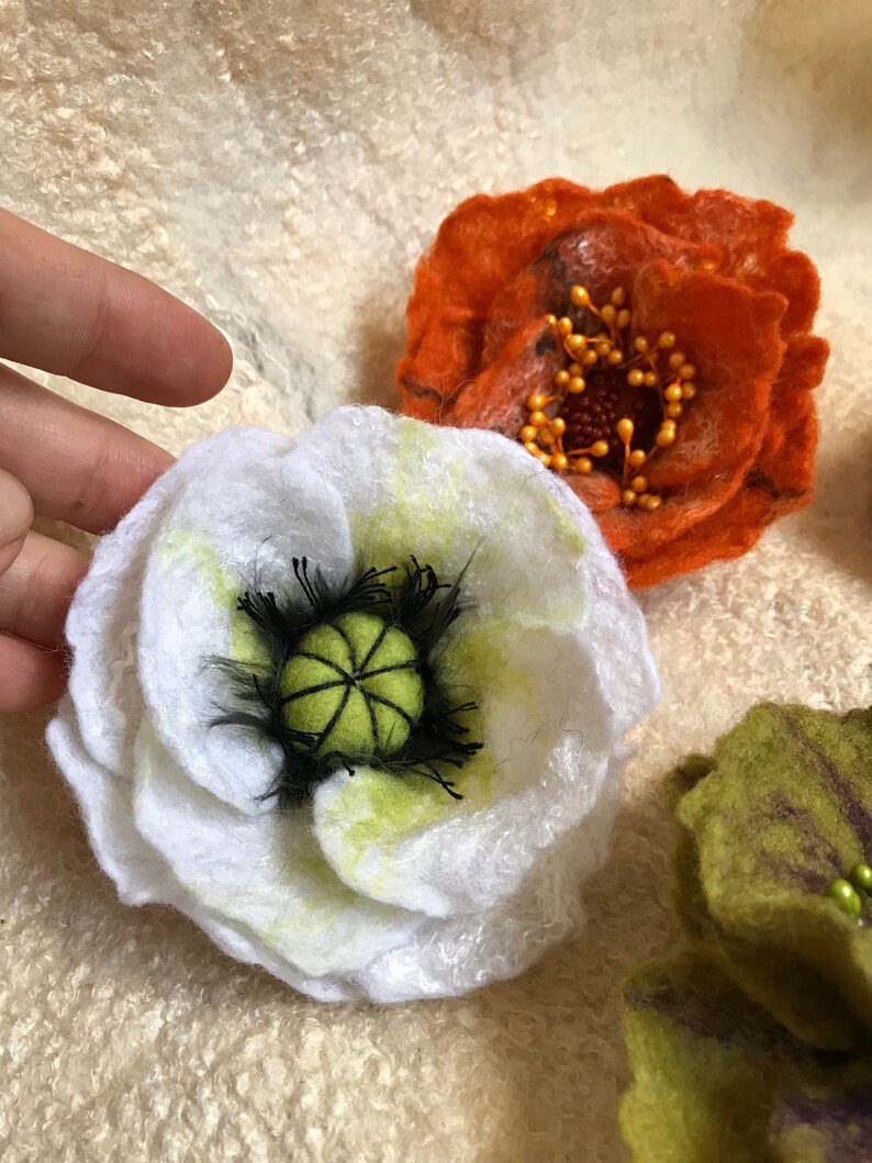 Set of 10 Felted Brooches Custom Felt Brooches Felted Flower | Etsy