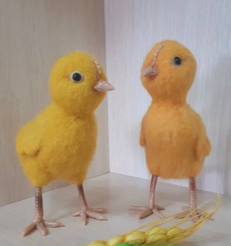 Set of Two Felted Chickens Needle Felted Bird Needle Felted - Etsy