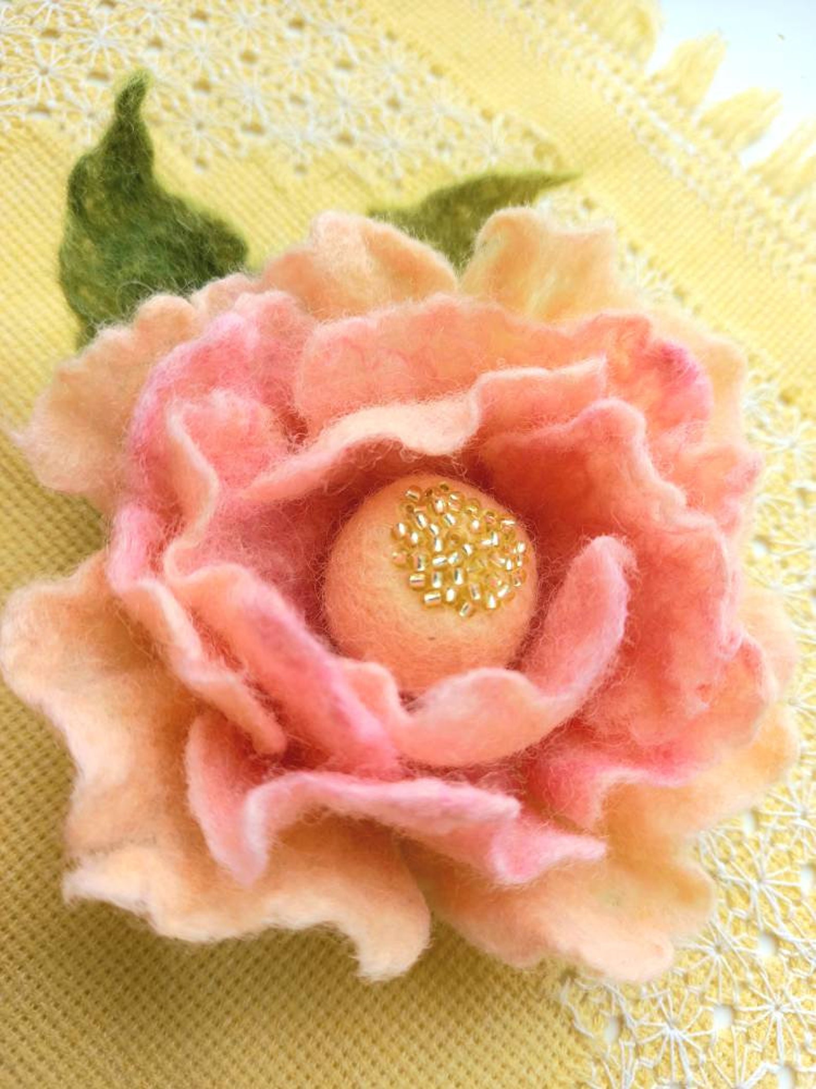 Flower Brooch Wool Felt Brooch Felted Flower Brooch Gift for - Etsy