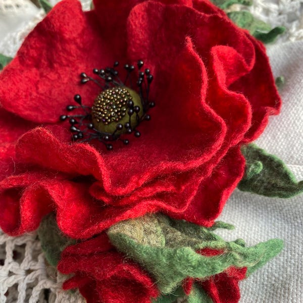 Felt Flower Poppy - Etsy