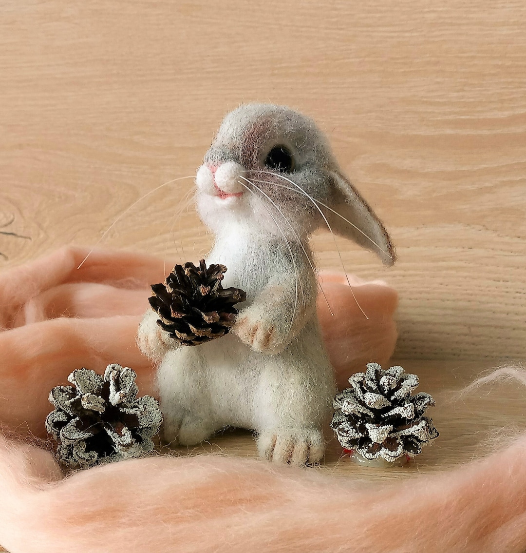 Felted Animals Needle Felted Bunny Felt Rabbit Hare Felted Animal ...
