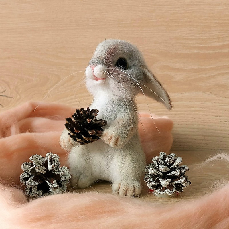 Needle Felted Rabbit - Etsy