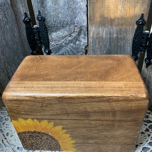 SUNFLOWER Recipe Box Hand Painted Custom Wood Box 4 X 6 | Etsy