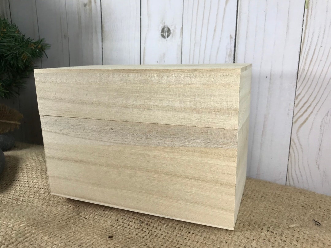 Unfinished Pine Wood Recipe Box (4x6) - Etsy
