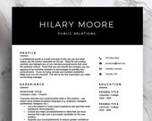 Modern Resume Template for Word & Pages 1 2 and 3 Page - Etsy
