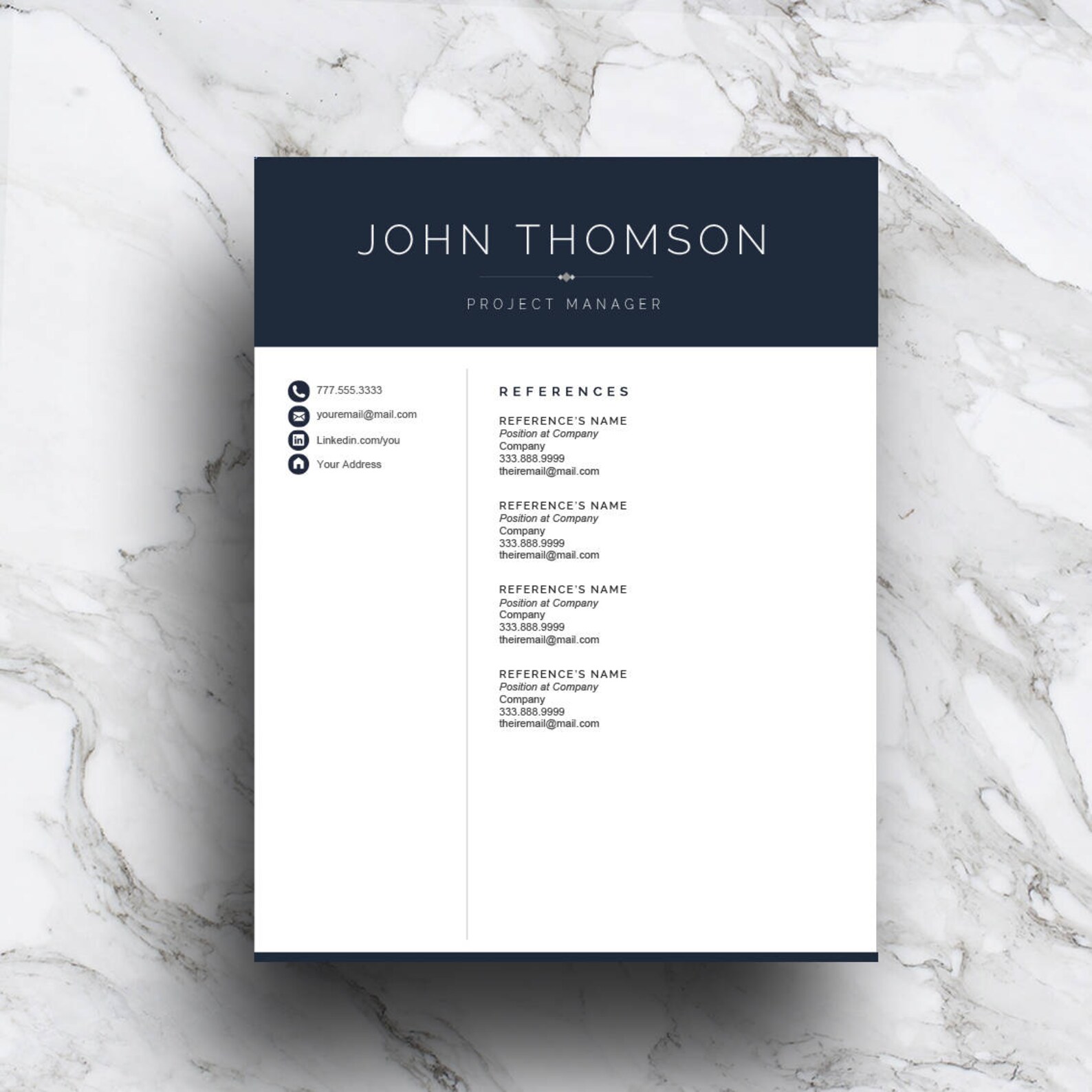 Resume Template for Word & Pages | Professional CV Template | 1, 2, 3 ...