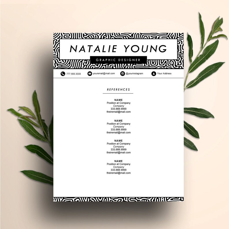 Modern Resume Template for MS Word | CV, Cover Letter, Icon Set ...