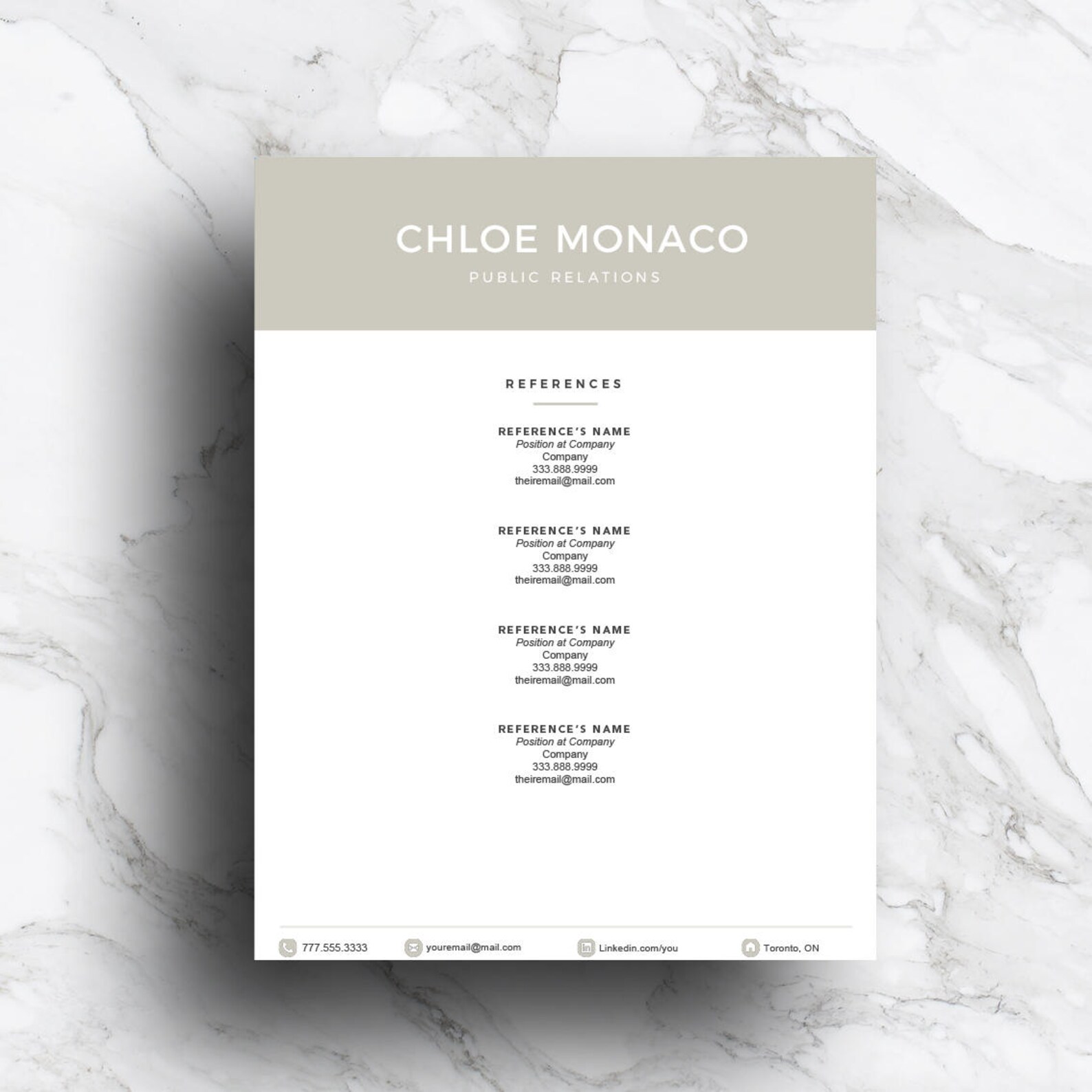 Gray CV Template for Word & Pages (1, 2, 3 Page With Cover Letter and ...