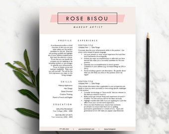 Creative Resume Template for Word & Pages | Blush CV Template ( 1 and 2 ...