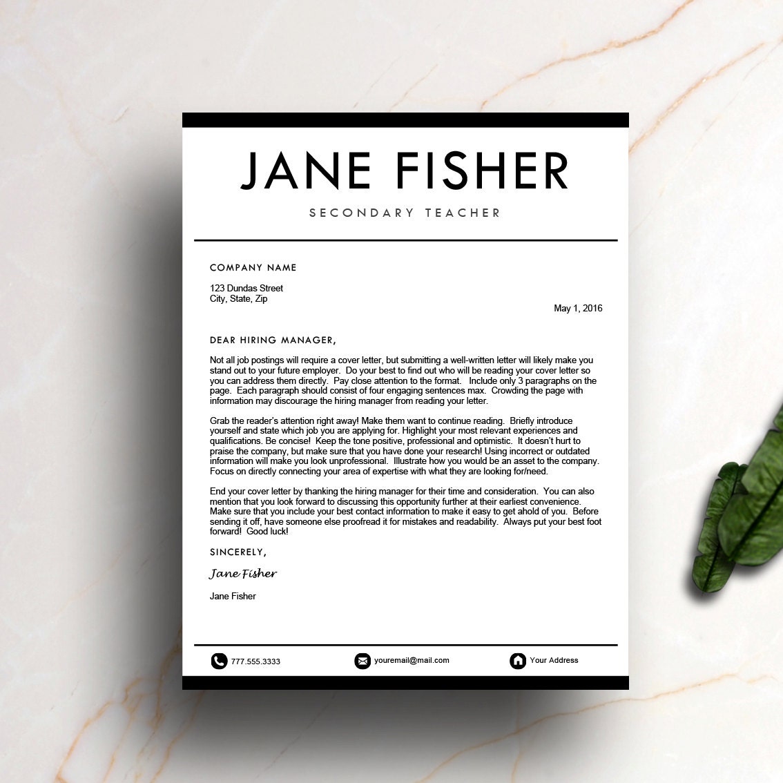 Teacher Resume Template | CV Template MS Word | Professional Resume ...