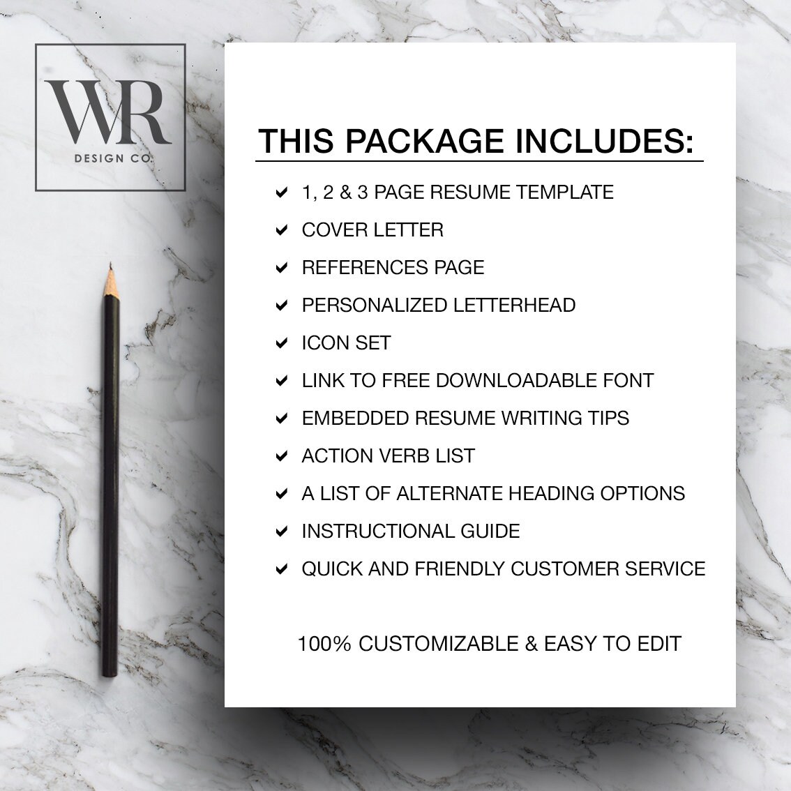 Teacher Resume Template for Word & Pages (1, 2 and 3 Page CV Template ...