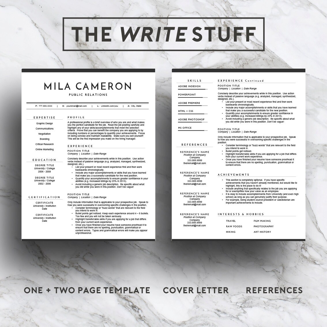 Professional Resume Template for Word | CV Template | Modern Resume ...