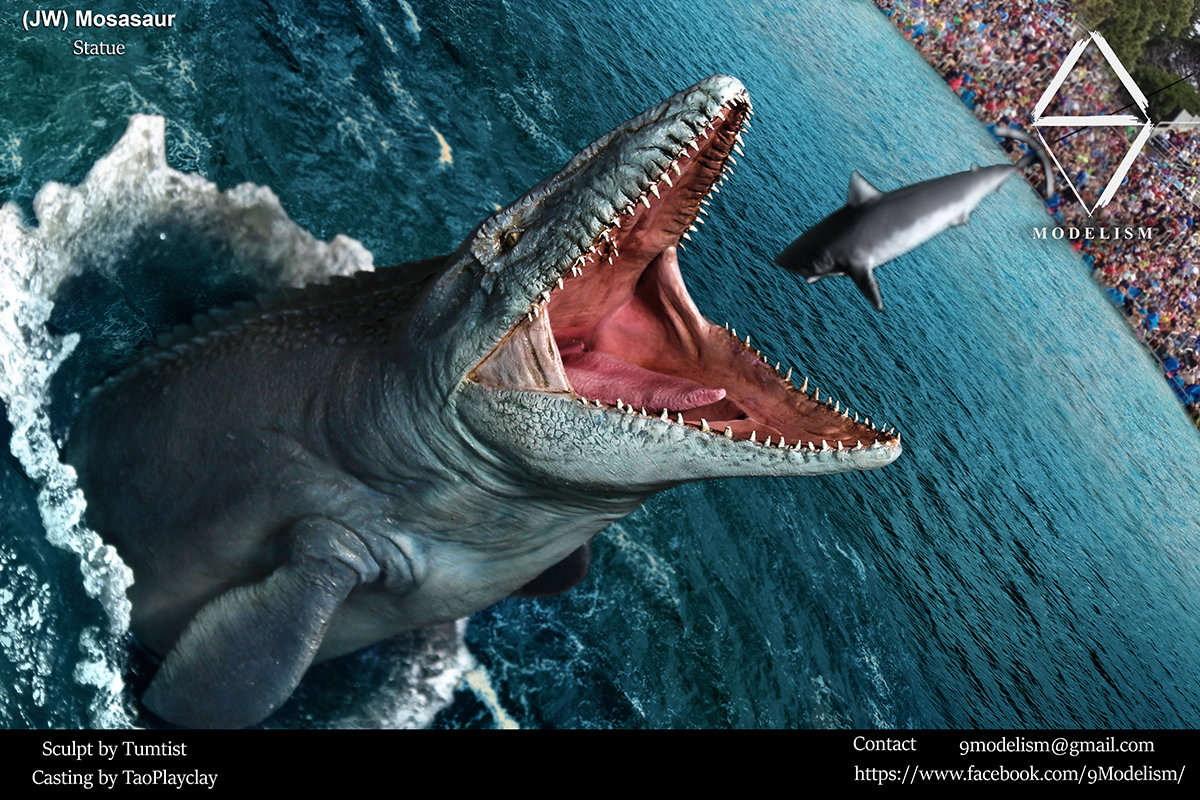 Mosasaur Statue model Jurassic world | Etsy