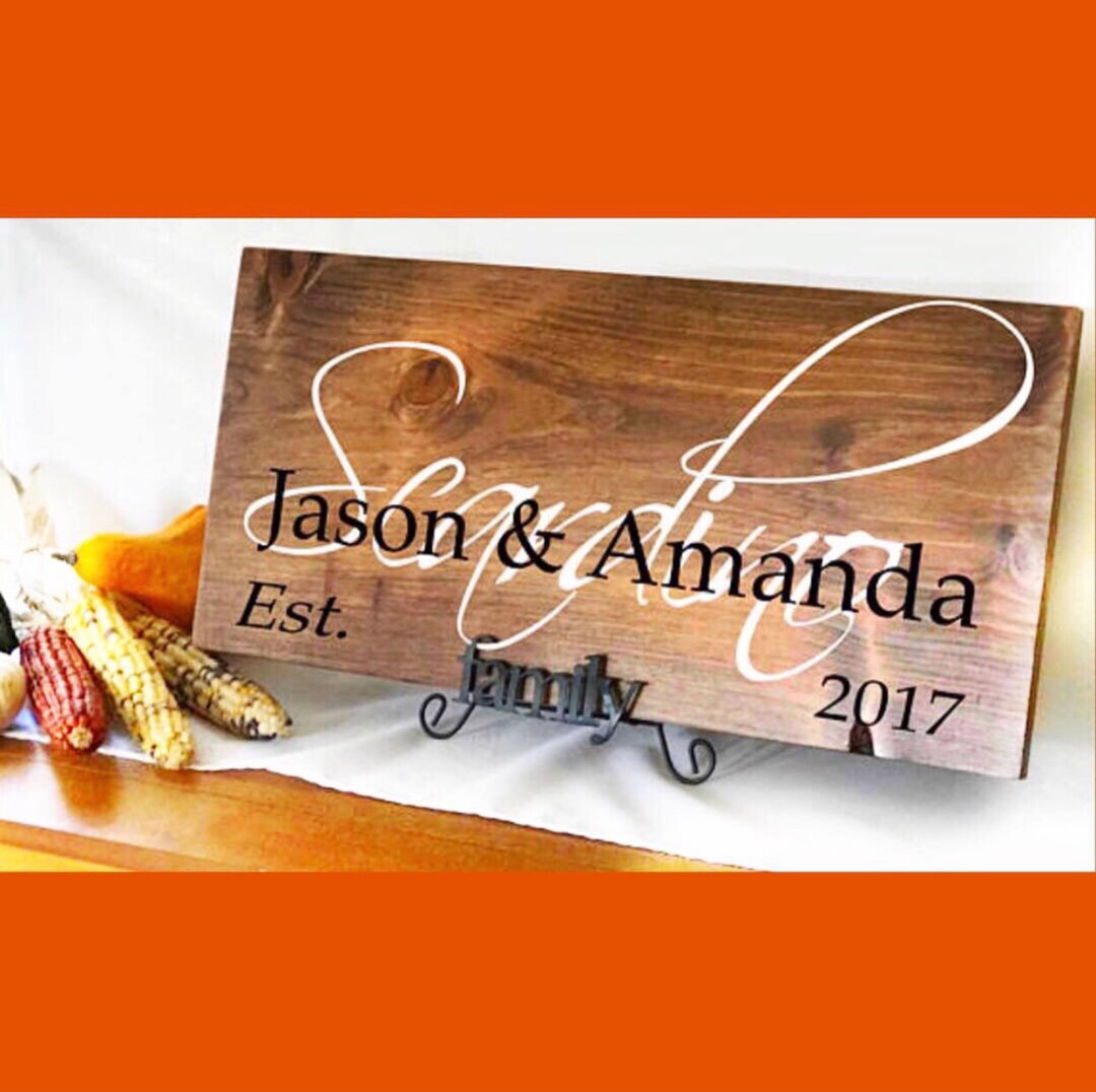 Family Name Sign Custom Wood Signs Fall Wedding Gift - Etsy