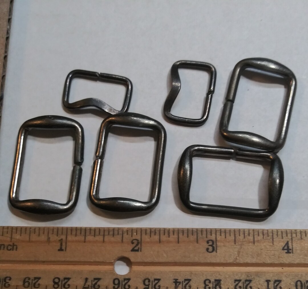 Reclaimed Square and Rectangle Rings, Salvaged Metal Purse Notions and ...